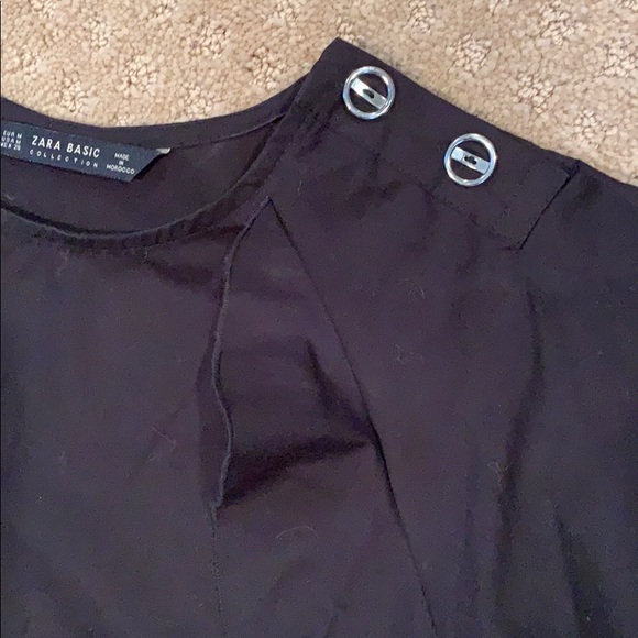 Zara | Tops | Zara Black Ruffle Top | Poshmark